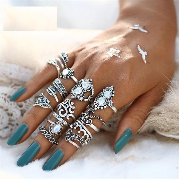 Vintage Hand Knuckle Jewelry Ring Set 16 Pcs