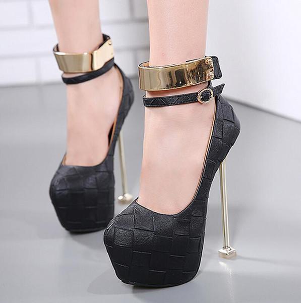 Elegant Metal Tagged Round Toe High Heels Pumps – Verkadi