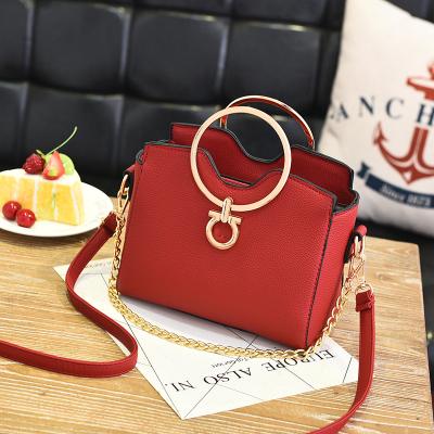 Metal Chain Strap and Handles Designer Purse Handbag