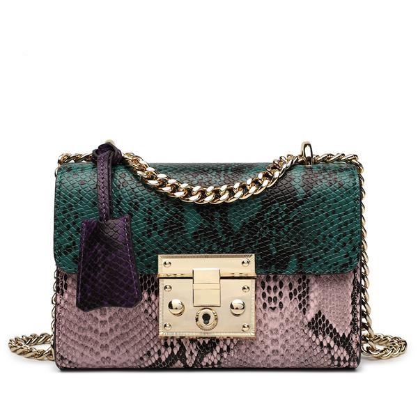 Hottest Leather Snake Skin Impression Designer Handbag