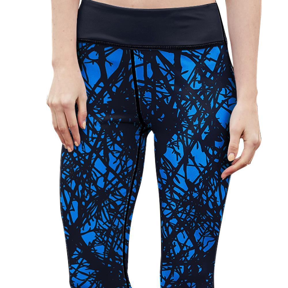 Hip Blue Black Breathable Women Sportswear Yoga Set