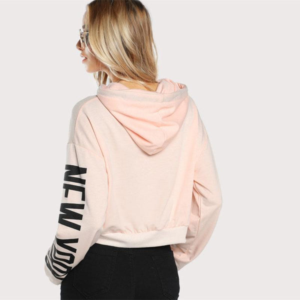 Drop Shoulder Pink Long Sleeve Hooded Top – Verkadi