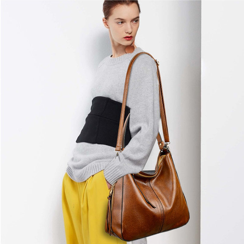 Designer Vintage High End Leather Shoulder Handbag