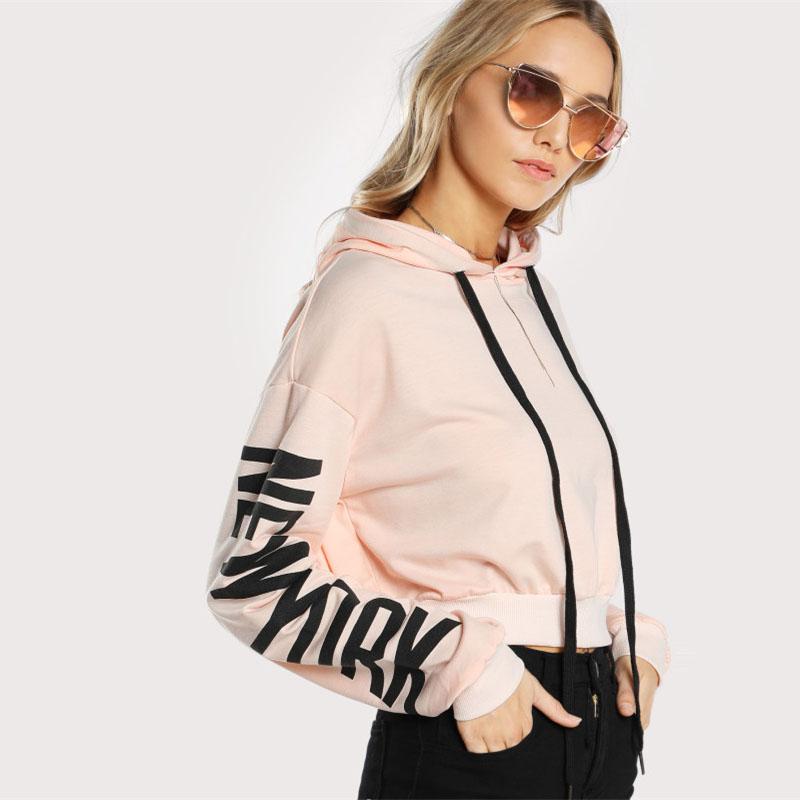 Drop Shoulder Pink Long Sleeve Hooded Top – Verkadi