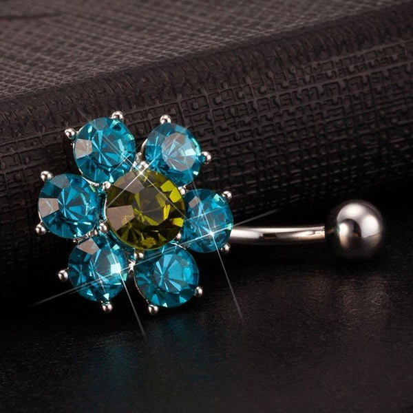 Sexy Colorful Flower Leaves Navel Piercing Belly Button Ring – Verkadi