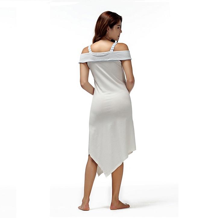 Sexy Off Shoulder Asymmetric Split Sleepwear Nightgown – Verkadi