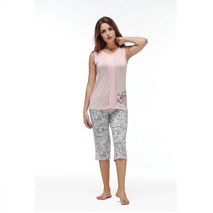 Cotton Two Piece Sleeveless Nightwear Pajama Set