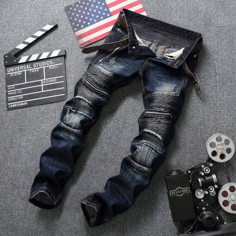 Smart Hip Hop Slim Fit Distressed Stretch Ripped Men's Jeans – Verkadi