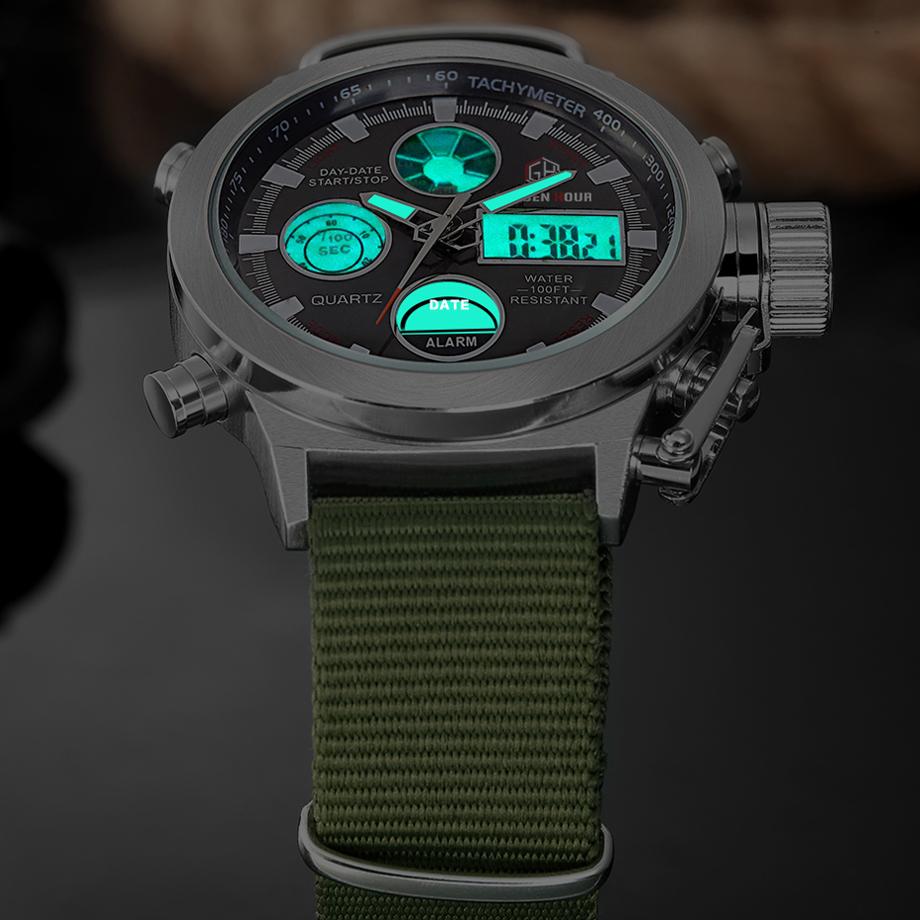 Sports Nylon Strap Digital Analog Wristwatch – Verkadi