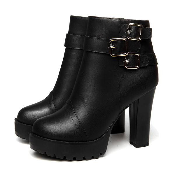 Sexy Platform Thick Chunky Heels Designer Boots – Verkadi