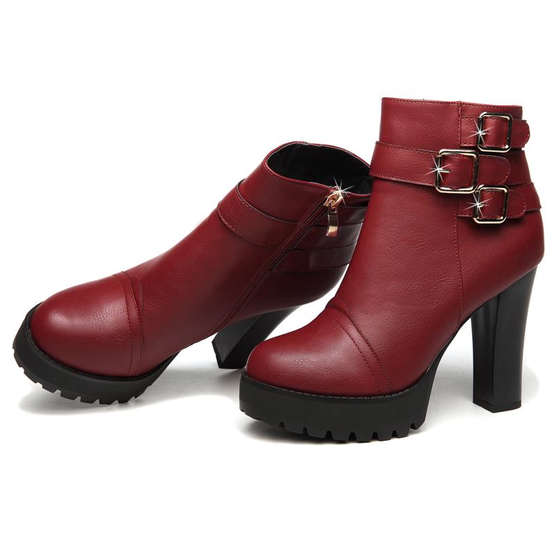Sexy Platform Thick Chunky Heels Designer Boots