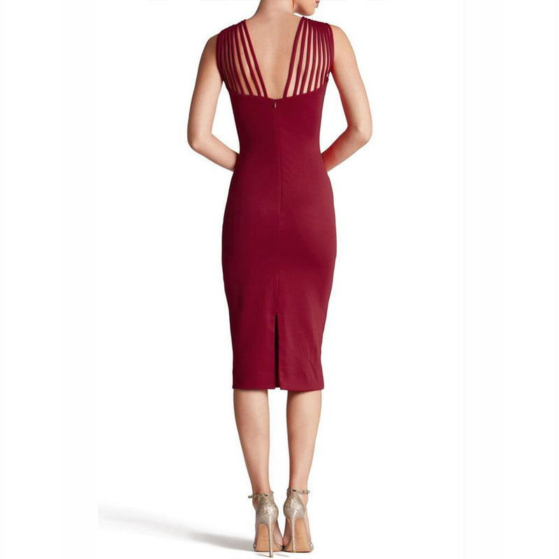 Shoulder String Strapped Evening Sleeveless V-Neck Slim Dress – Verkadi