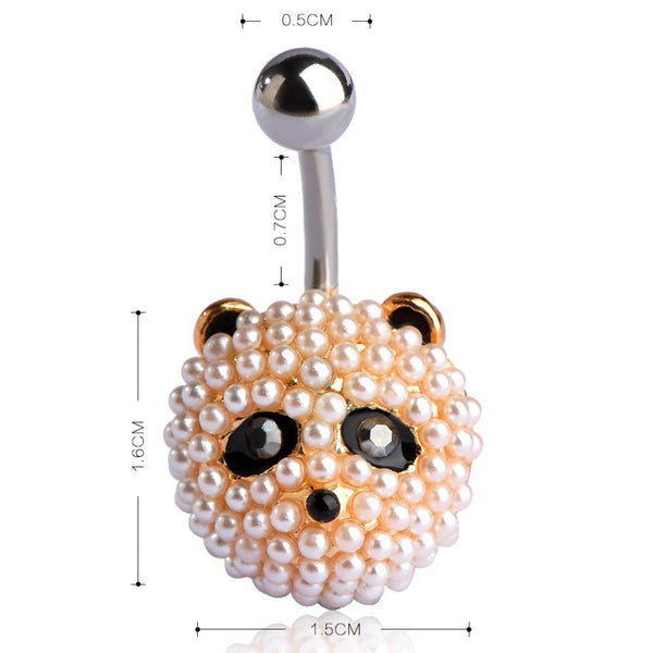 New-Gold-Ouro-Body-Piercings-Navel-Belly-Button-Rings-Pearl-Beach ...