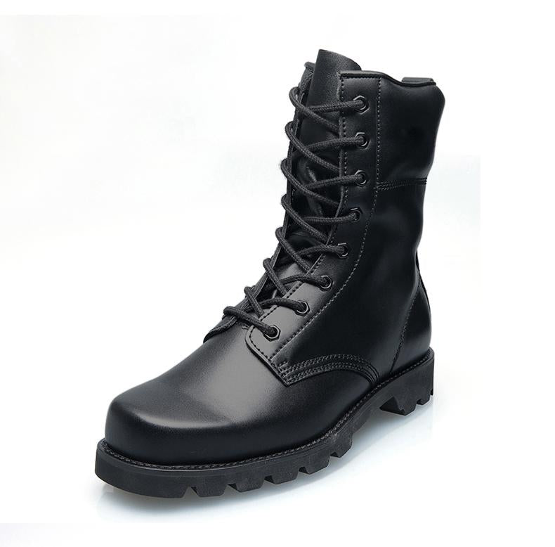 Leather Black Military Style Tactical Boots