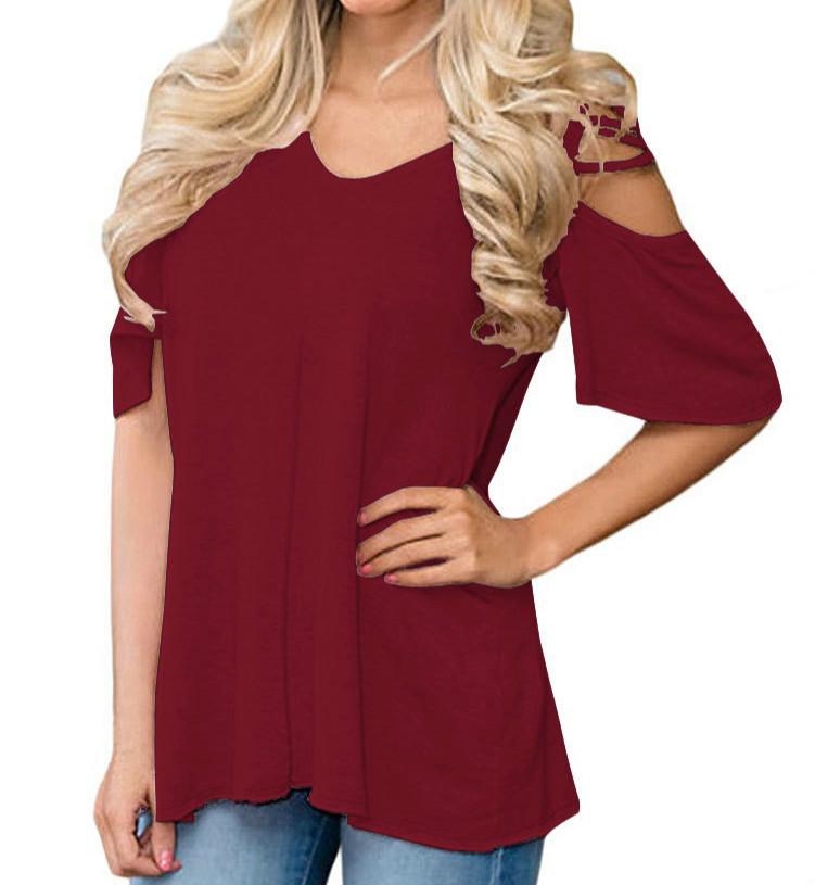Trendy Short Sleeve Off Shoulder Loose Casual Top – Verkadi