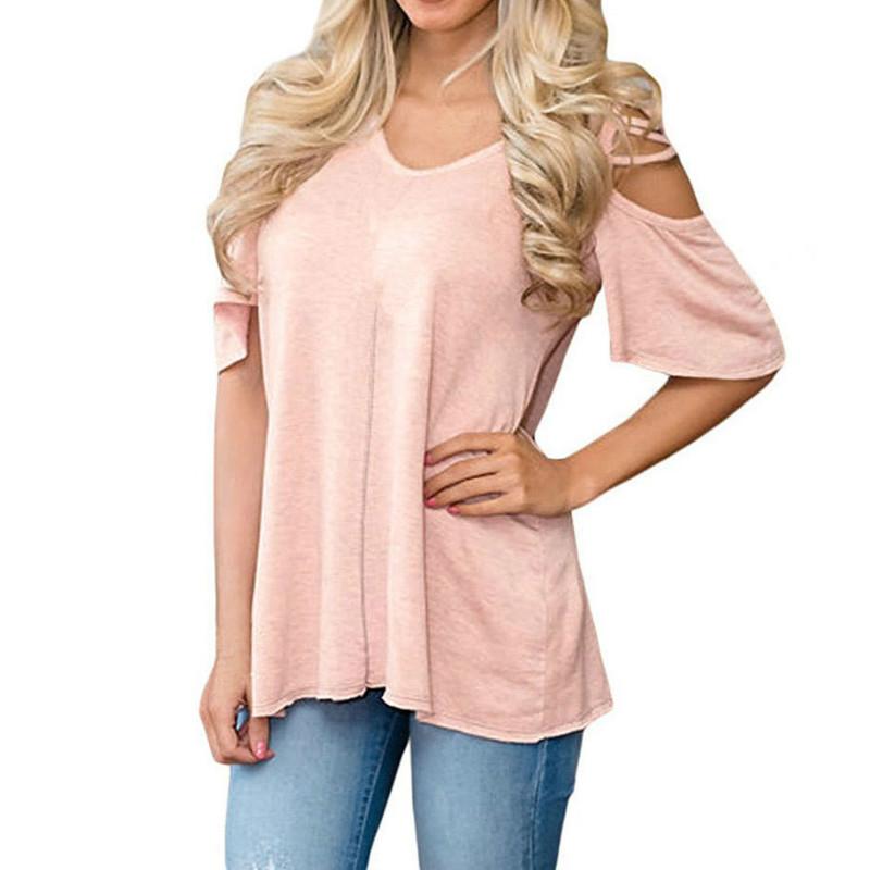 Trendy Short Sleeve Off Shoulder Loose Casual Top