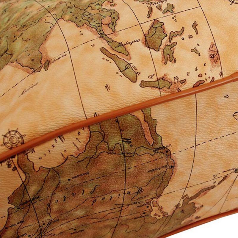 Pu Leather Vintage World Map Printed Handbag – Verkadi