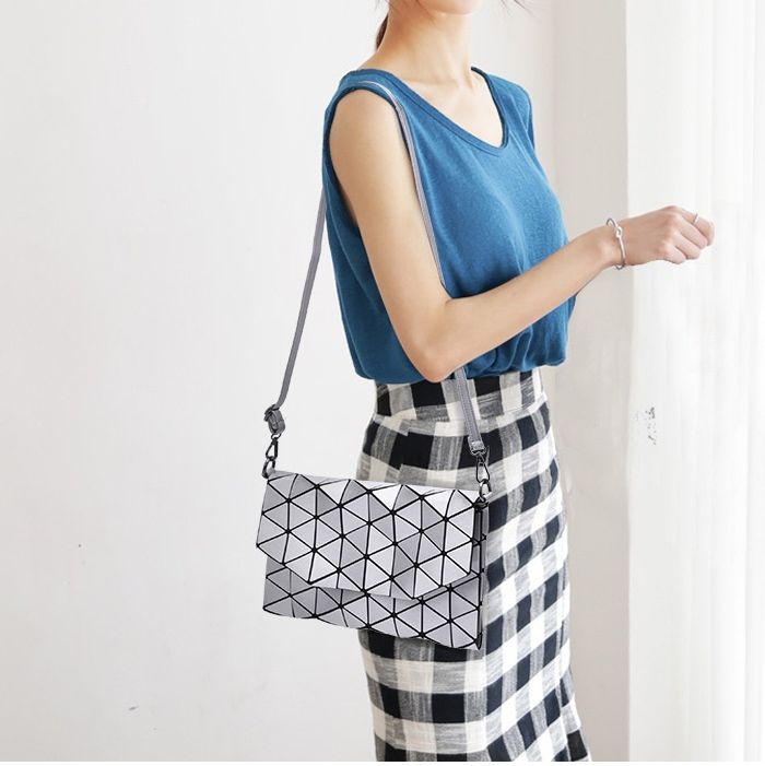 Square Pattern Package Satchel Purse Shoulder Bag