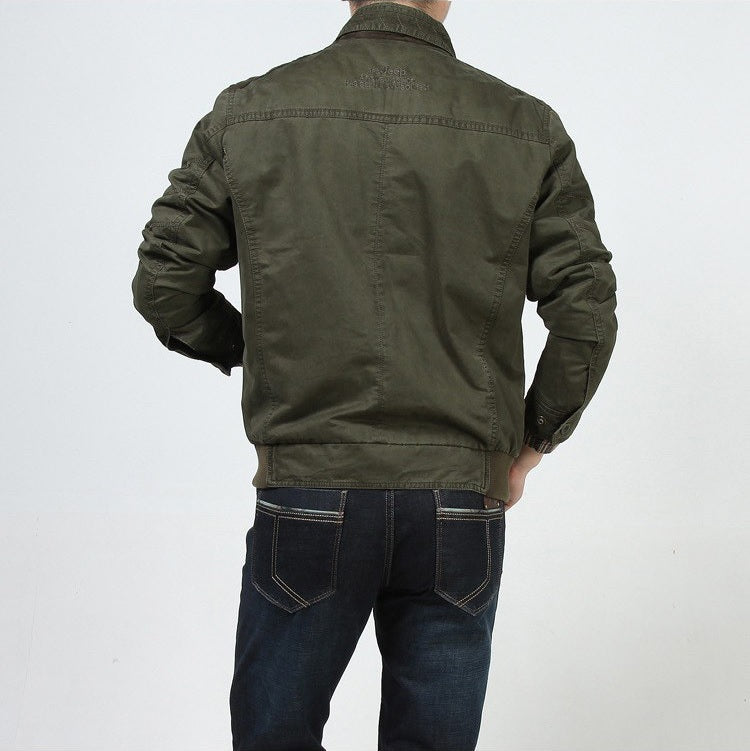 Winter Slim Waist Military Style Cotton Men Bomber Jacket