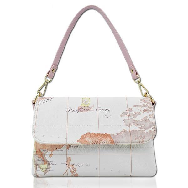 World Map Printed Designer Shoulder Handbag
