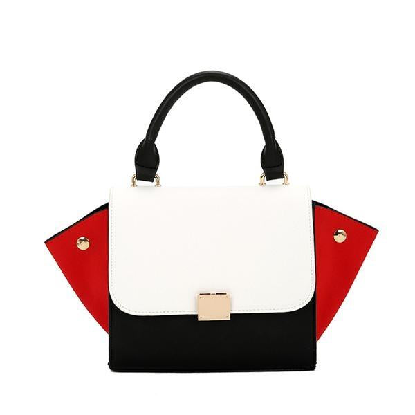 Hip Trapeze Leather Tricolor Hand And Shoulder Bag